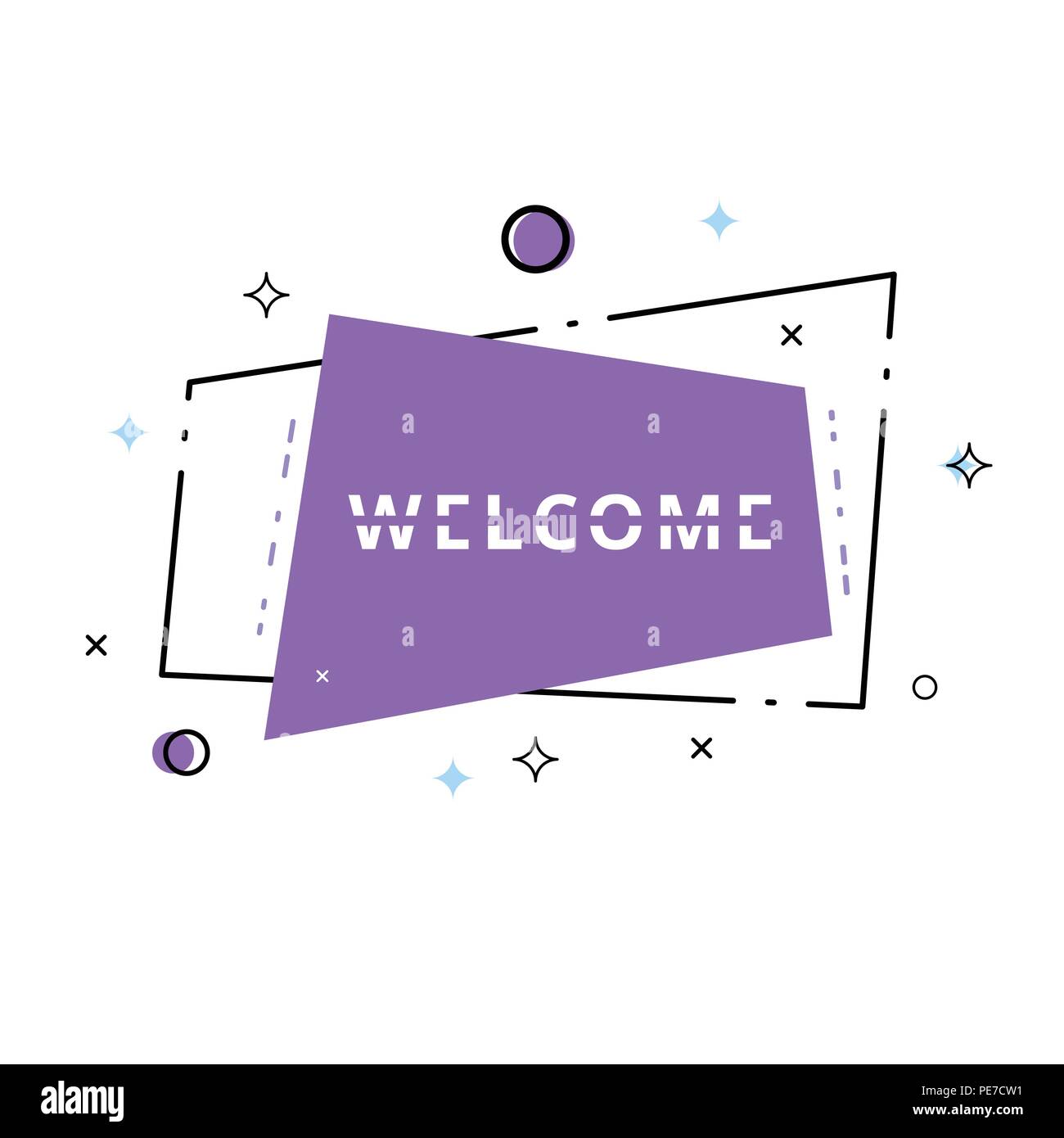 Welcome card isolated on white background. Vector illustration Stock ...