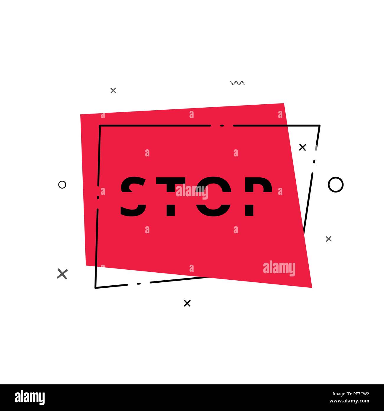 Stop card isolated on white background. Vector illustration Stock ...