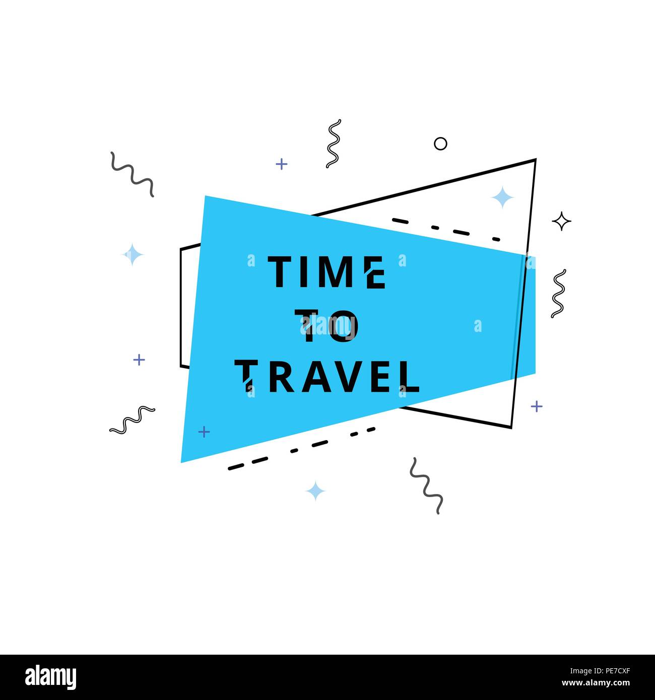 Time to Travel card isolated on white background. Vector illustration ...