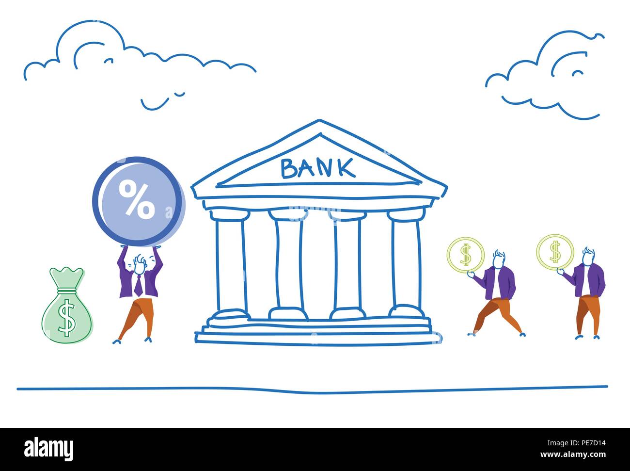 People invest deposit money in bank get percent investments and savings ...