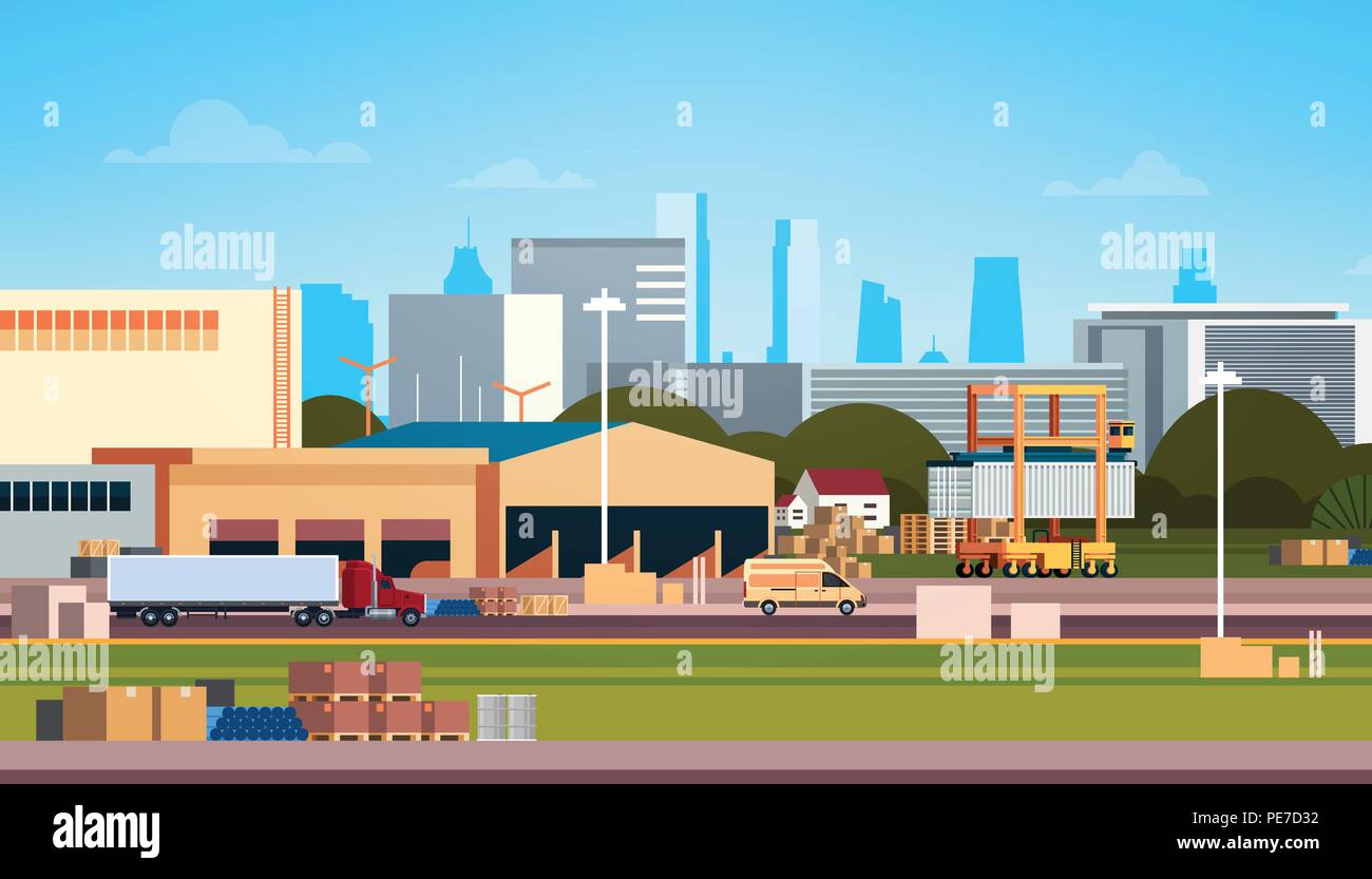 Container terminal Stock Vector Images - Alamy