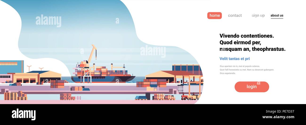 Industrial sea port cargo logistics container import export freight ...