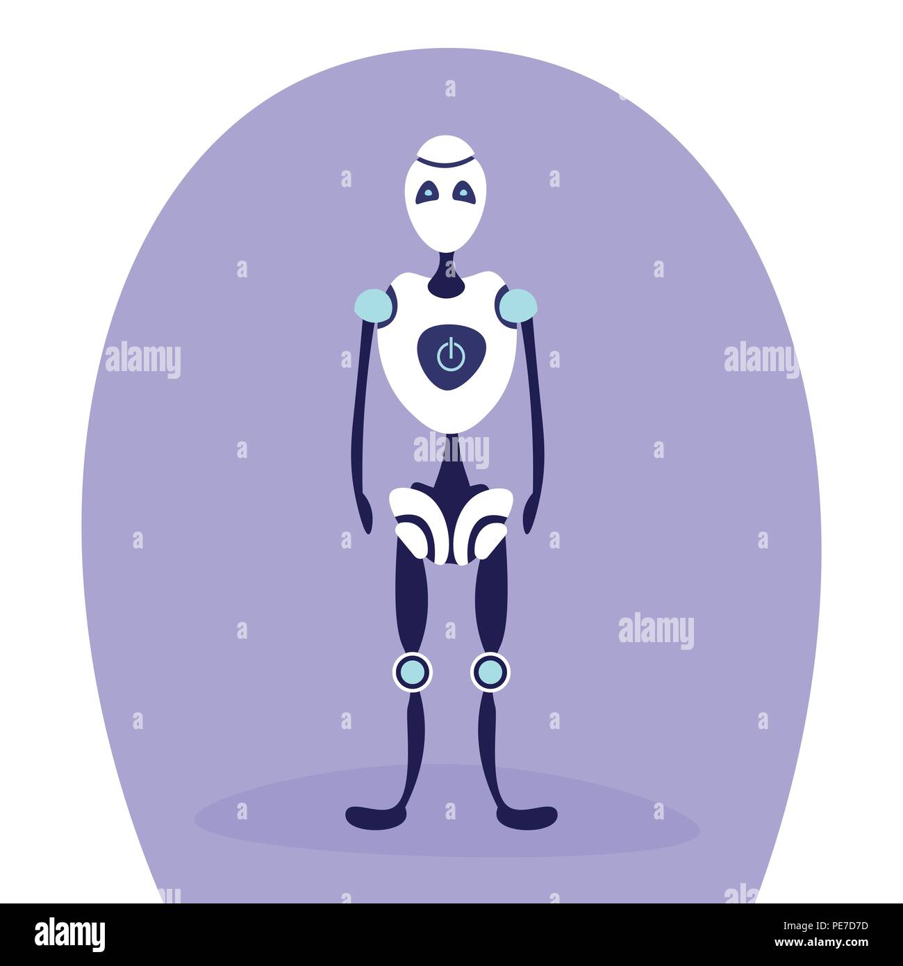 modern robot standing pose bot helper artificial intelligence concept ...