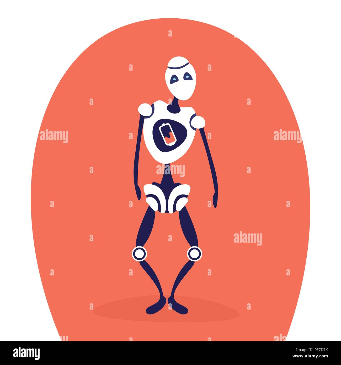 modern discharged robot standing pose bot helper artificial ...