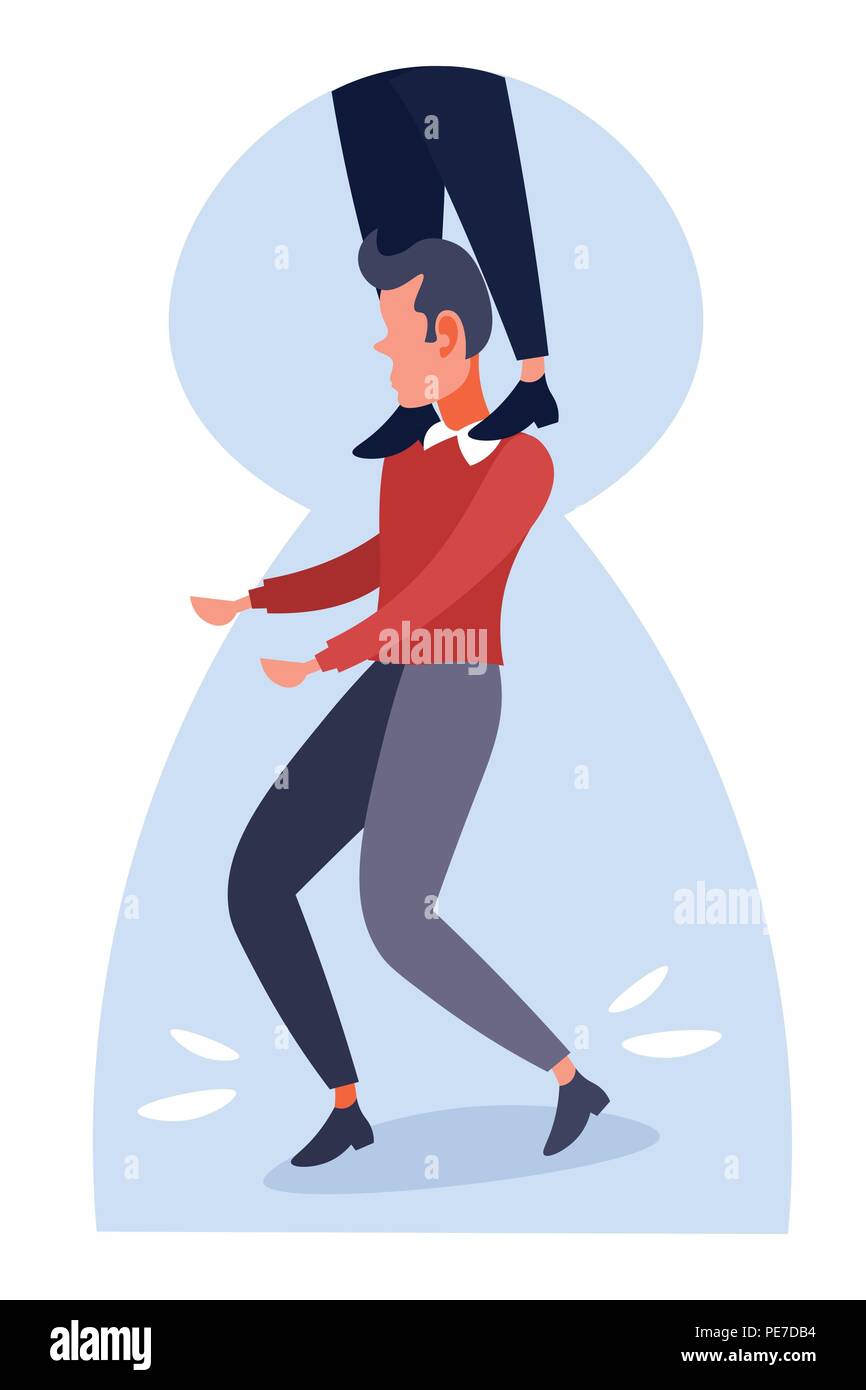 businessman holding on a shoulders colleague teamwork concept keyhole ...