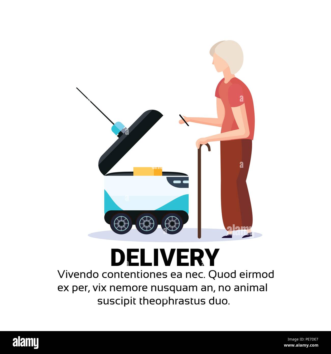 Old woman technology Stock Vector Images - Alamy