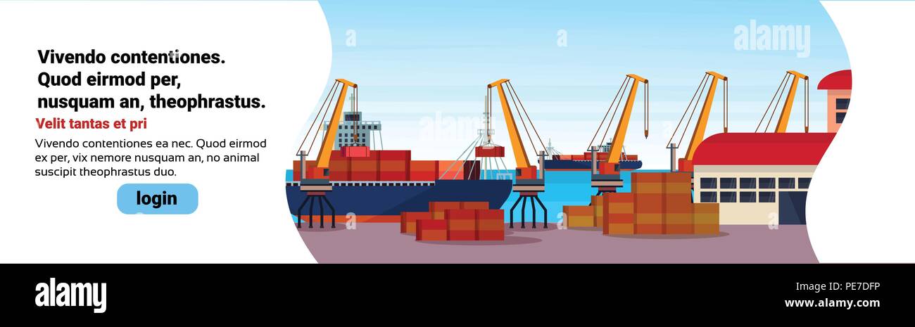 Industrial sea port freight ship cargo crane logistics container ...