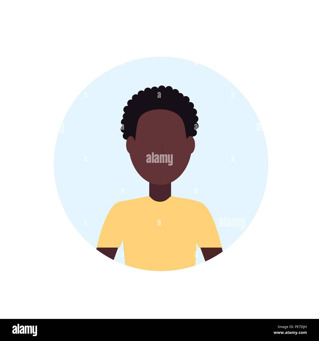 african american man avatar isolated faceless male cartoon character ...