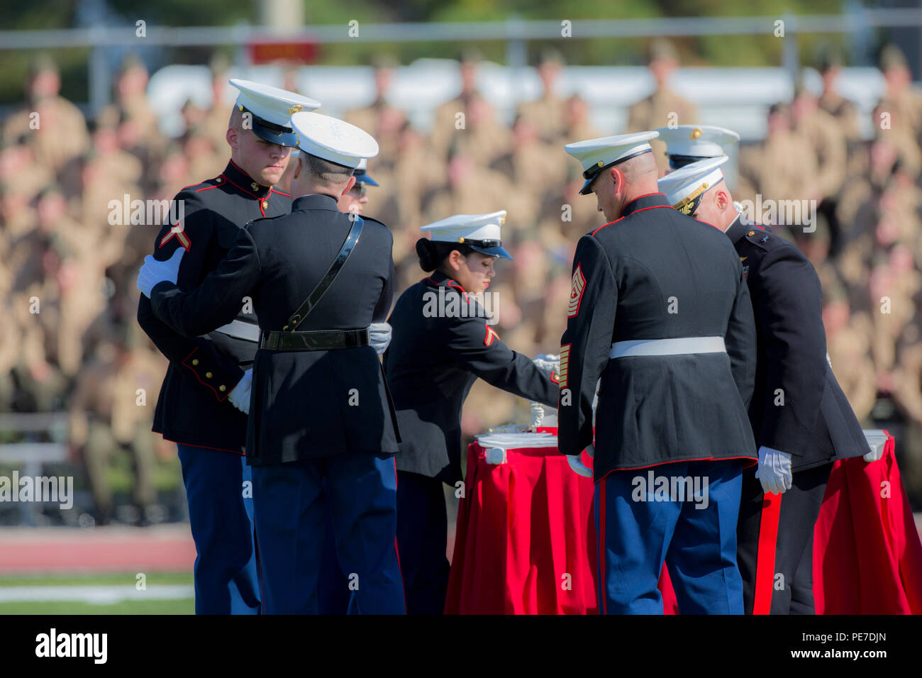 U.S. Marine Corps Col. Michael L. Scalise, the oldest Marine present ...
