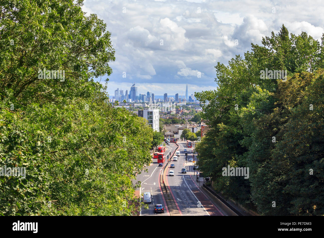 View of Archway and City of London from Hornsey Lane Bridge, North ...