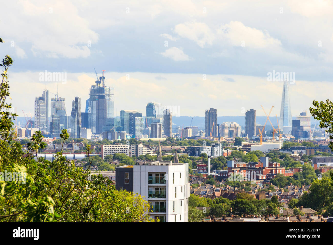 View of Archway and City of London from Hornsey Lane Bridge, North ...