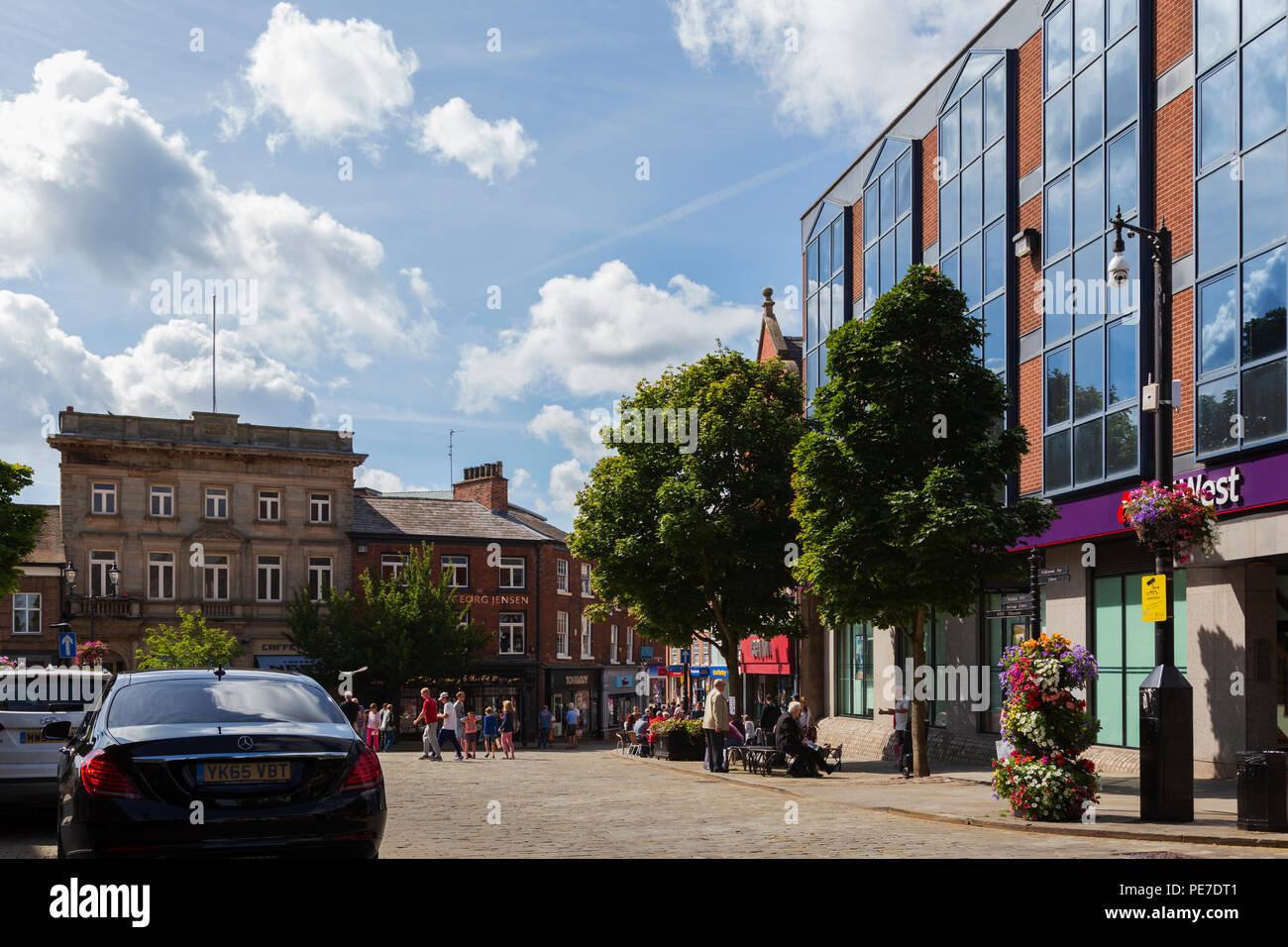 Summer Saturday Morning in Macclesfield Market Place with People Going ...