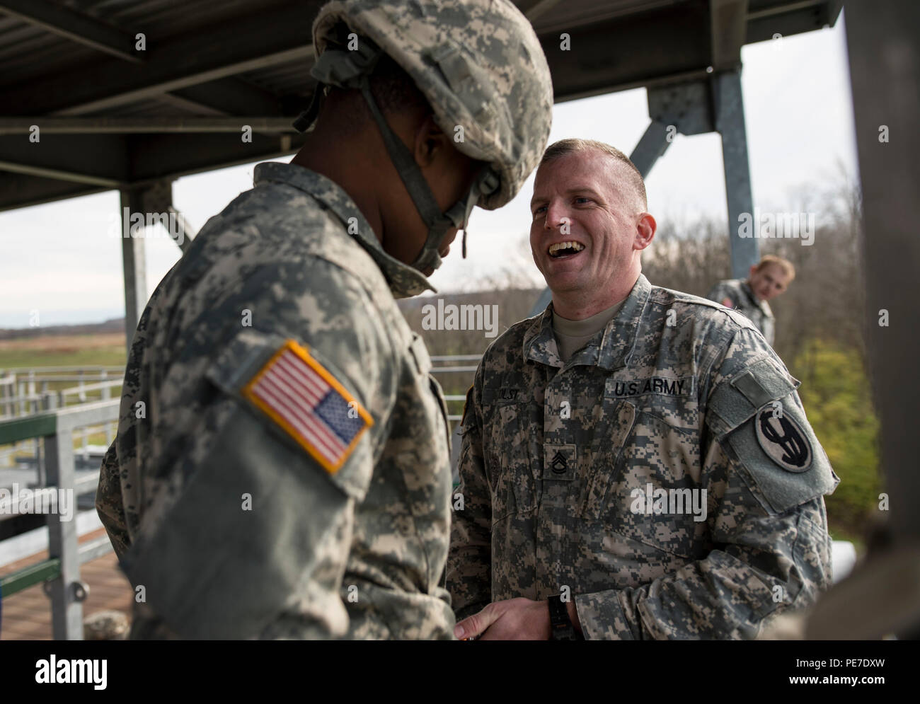 A U.S. Army Reserve drill instructor from 1st Battalion, 330th Infantry ...