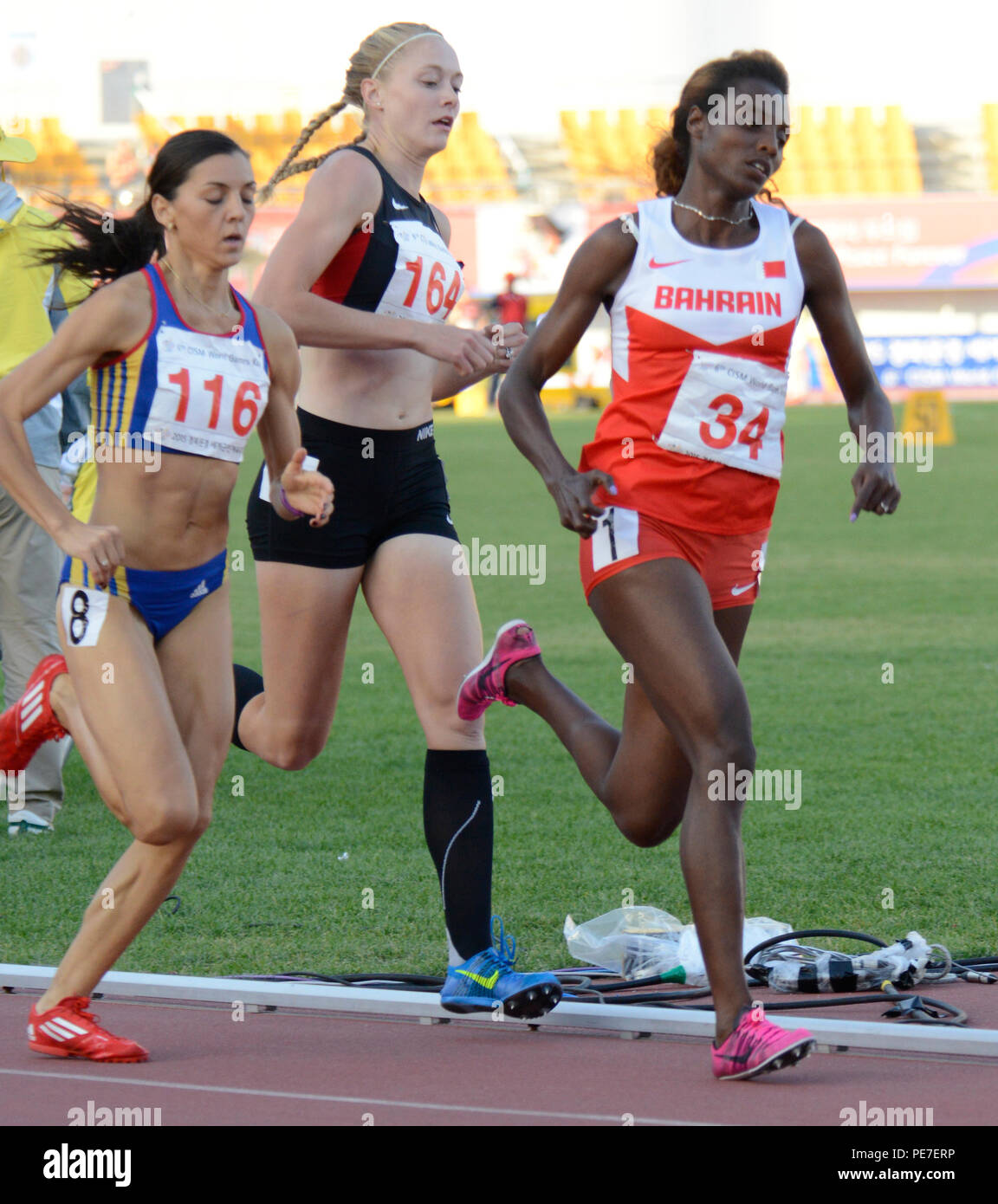 U.S. Air Force 2nd Lt. Annette Eichenberger Melcher (center) competess ...