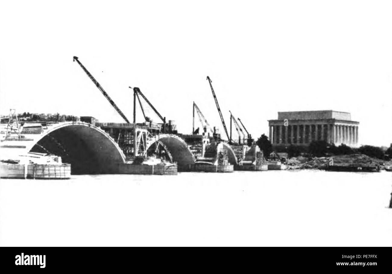 Arlington Memorial Bridge under construction - 1928 Stock Photo - Alamy