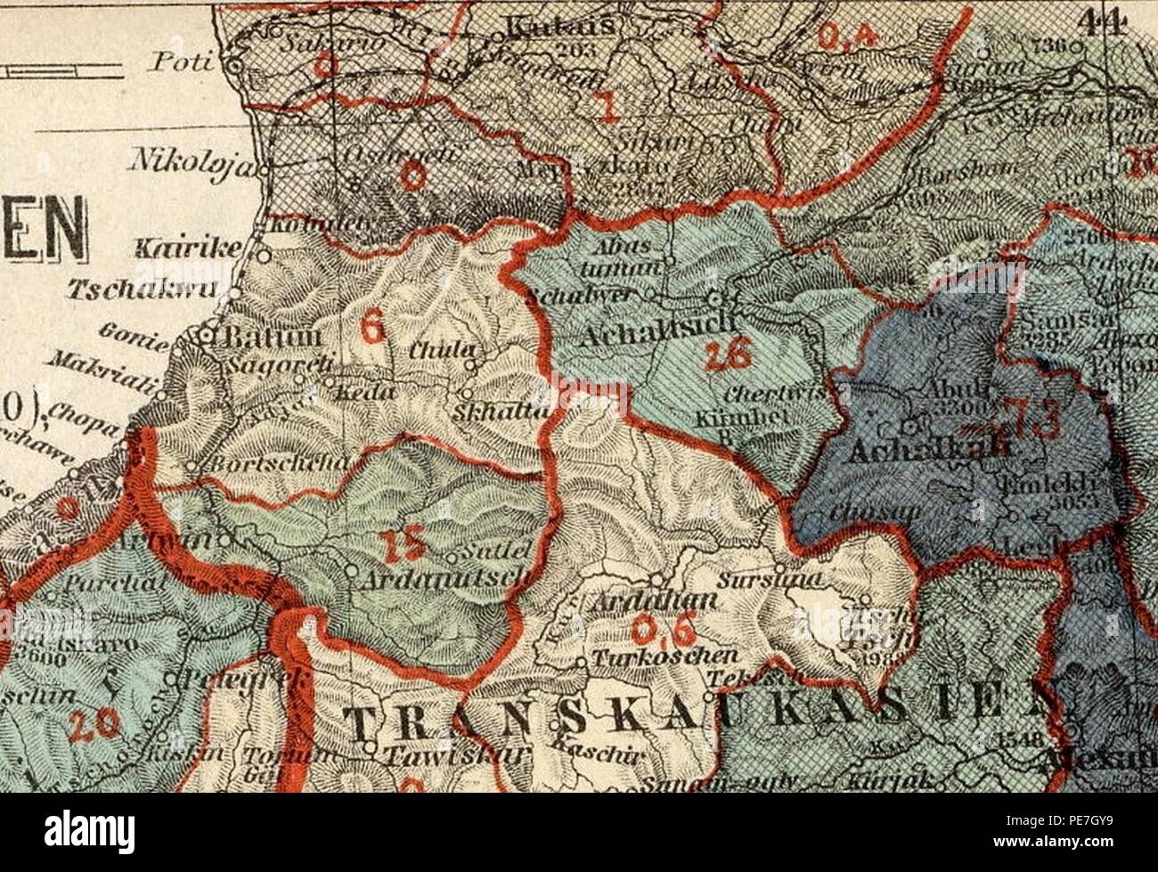 Armenian population map 1896 cropped 3 Stock Photo - Alamy