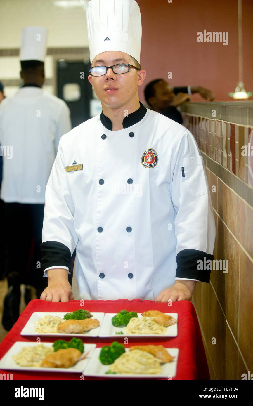 U.S. Marine Corps LCpl. James Harris, a food service specialist with ...
