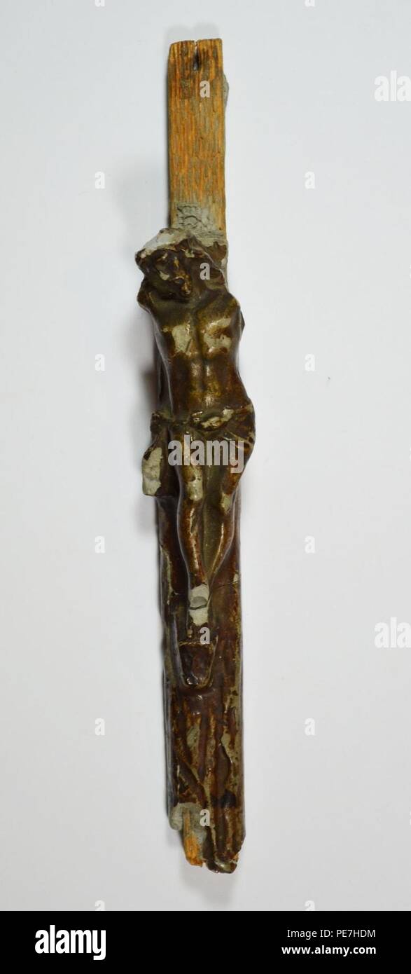 Armless crucifix, discovered at a house in Somme, France Stock Photo ...