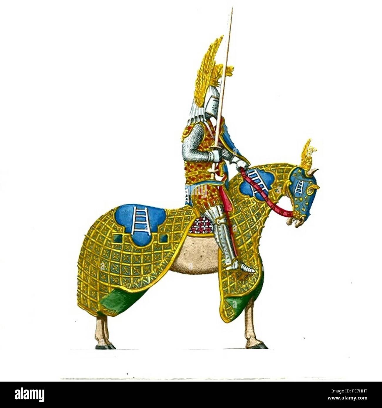 Armored Knight Mounted on Horse (1 Stock Photo - Alamy