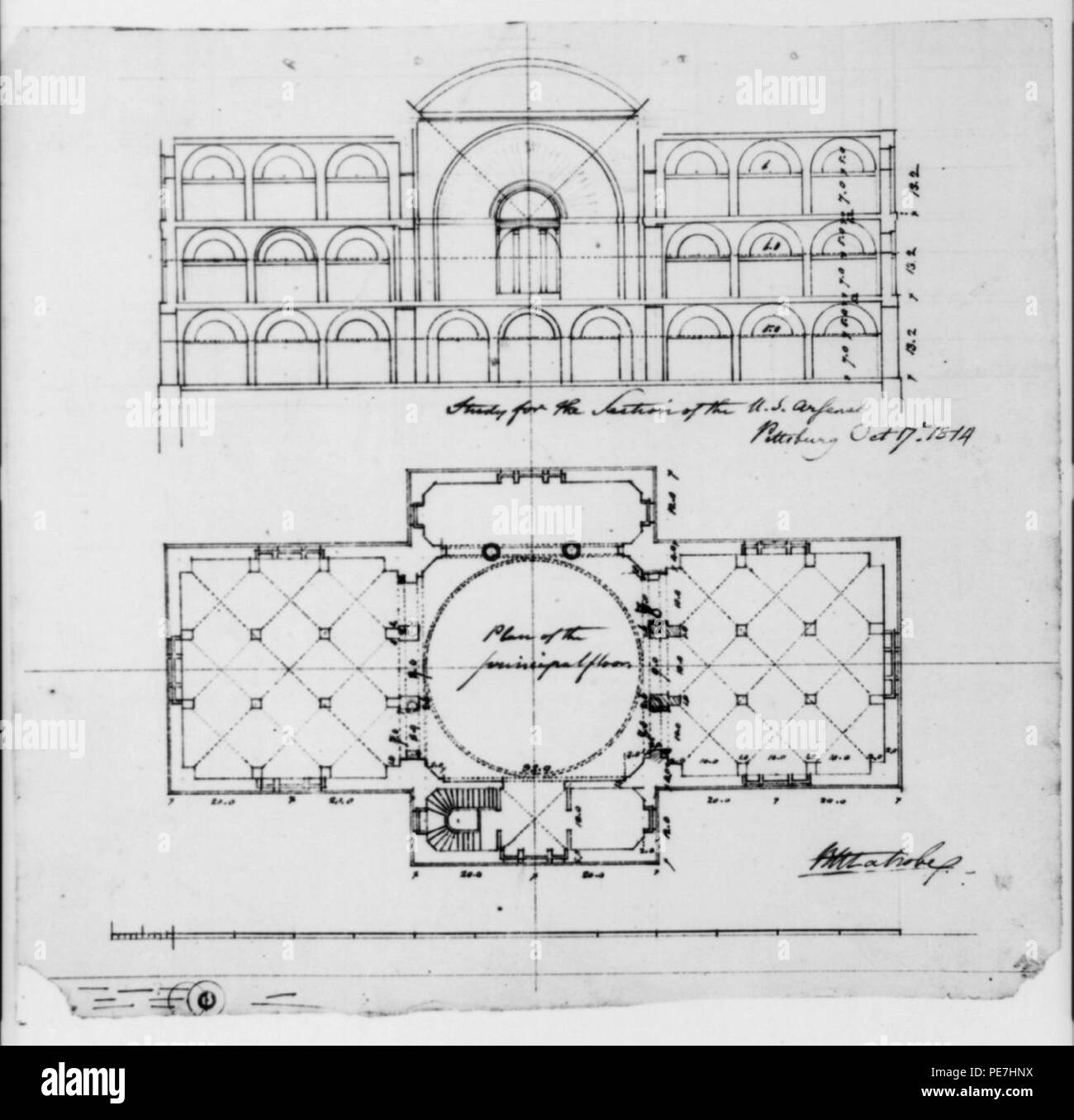 Armory (‘U.S. Arsenal‘), Pittsburgh, Pennsylvania. Principal floor and ...