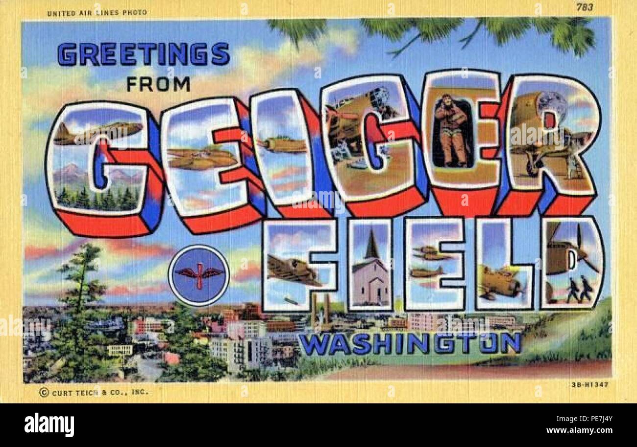 Army Air Forces - Postcard - Geiger Field Washington Stock Photo - Alamy