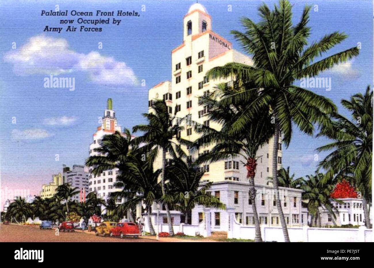 Army Air Forces - Postcard - Miami Beach Training Center - -Hotels ...