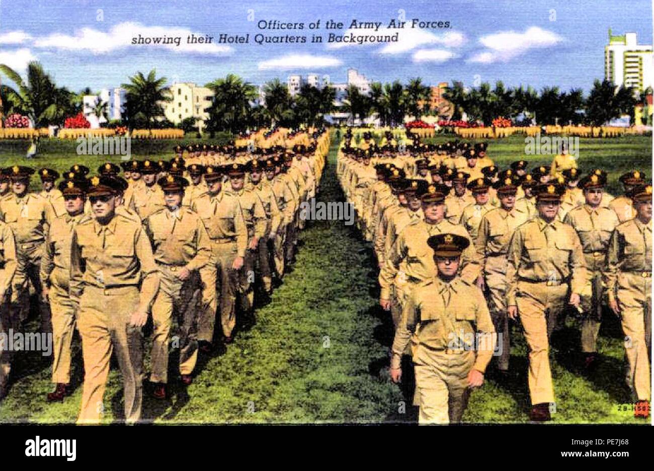 Army Air Forces - Postcard - Miami Beach Training Center - Parade ...