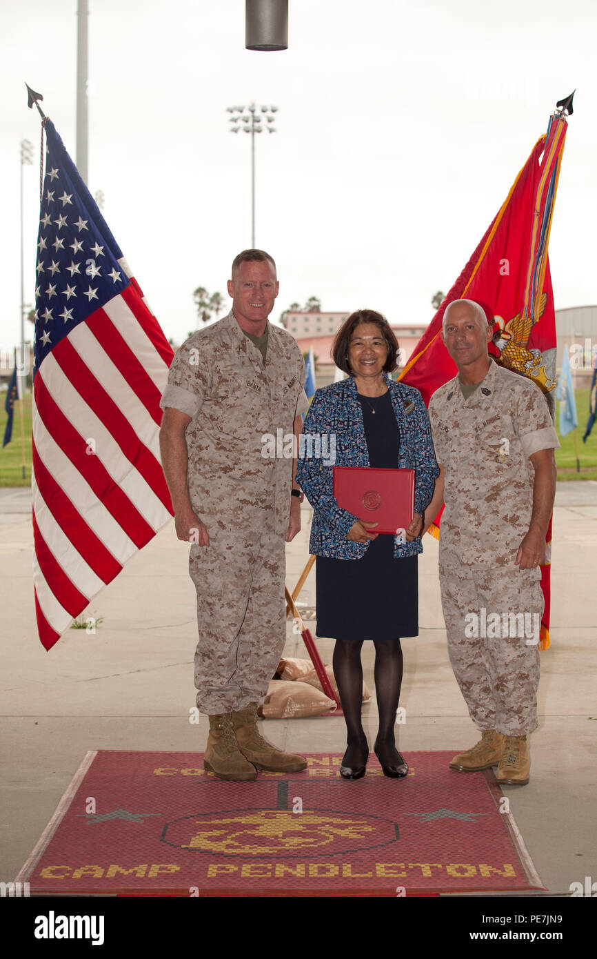 U.S. Marine Corps Brig. Gen. Edward Banta, left, Commanding General ...