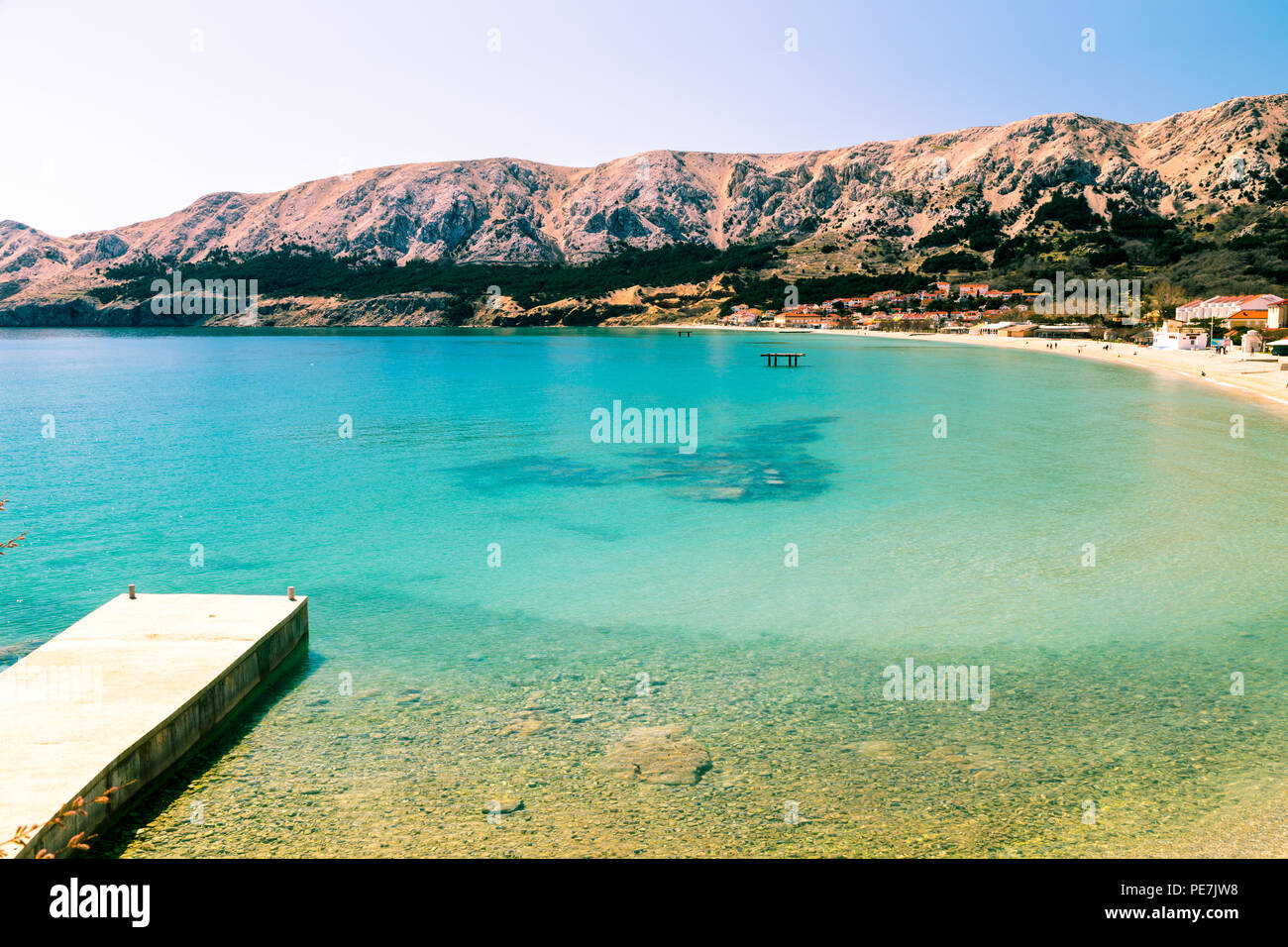 Baska and its beach in a sunny day Stock Photo - Alamy