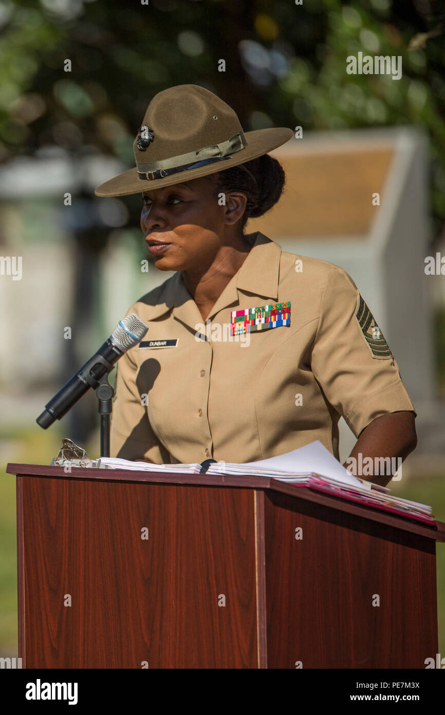 Sgt. Maj. Donna Dunbar, the sergeant major of 4th Recruit Training ...