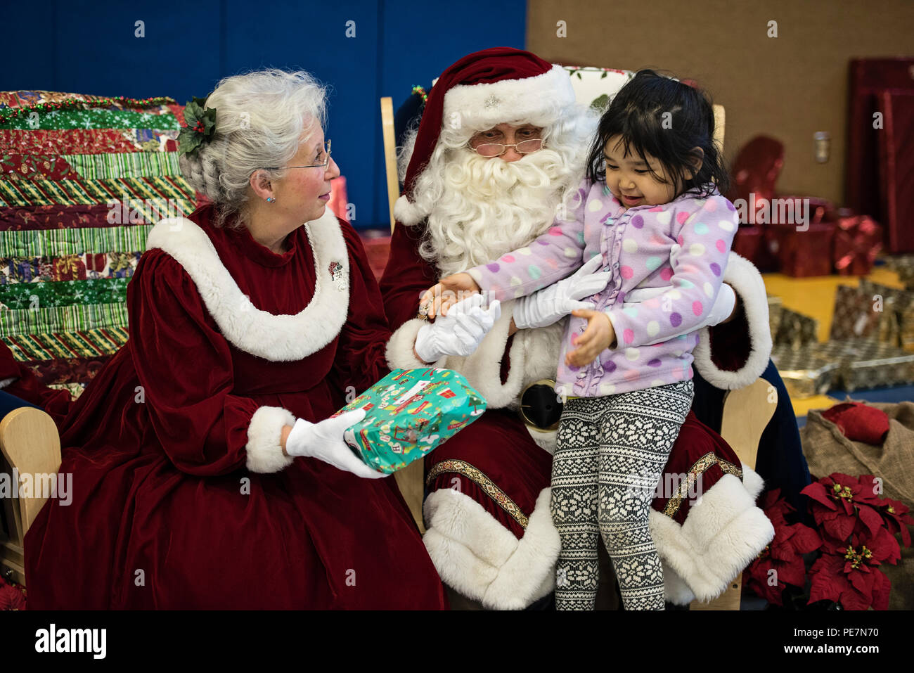 Santa and Mrs. Claus meet with children of Savoonga, Alaska, Oct. 16 ...