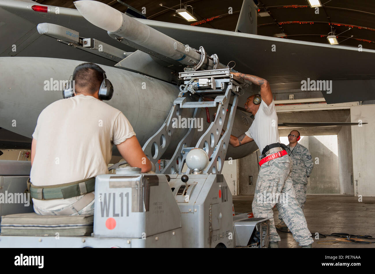 U.S. Air Force Staff Sgt. Craig Harrison, 67th Fighter Squadron weapons ...