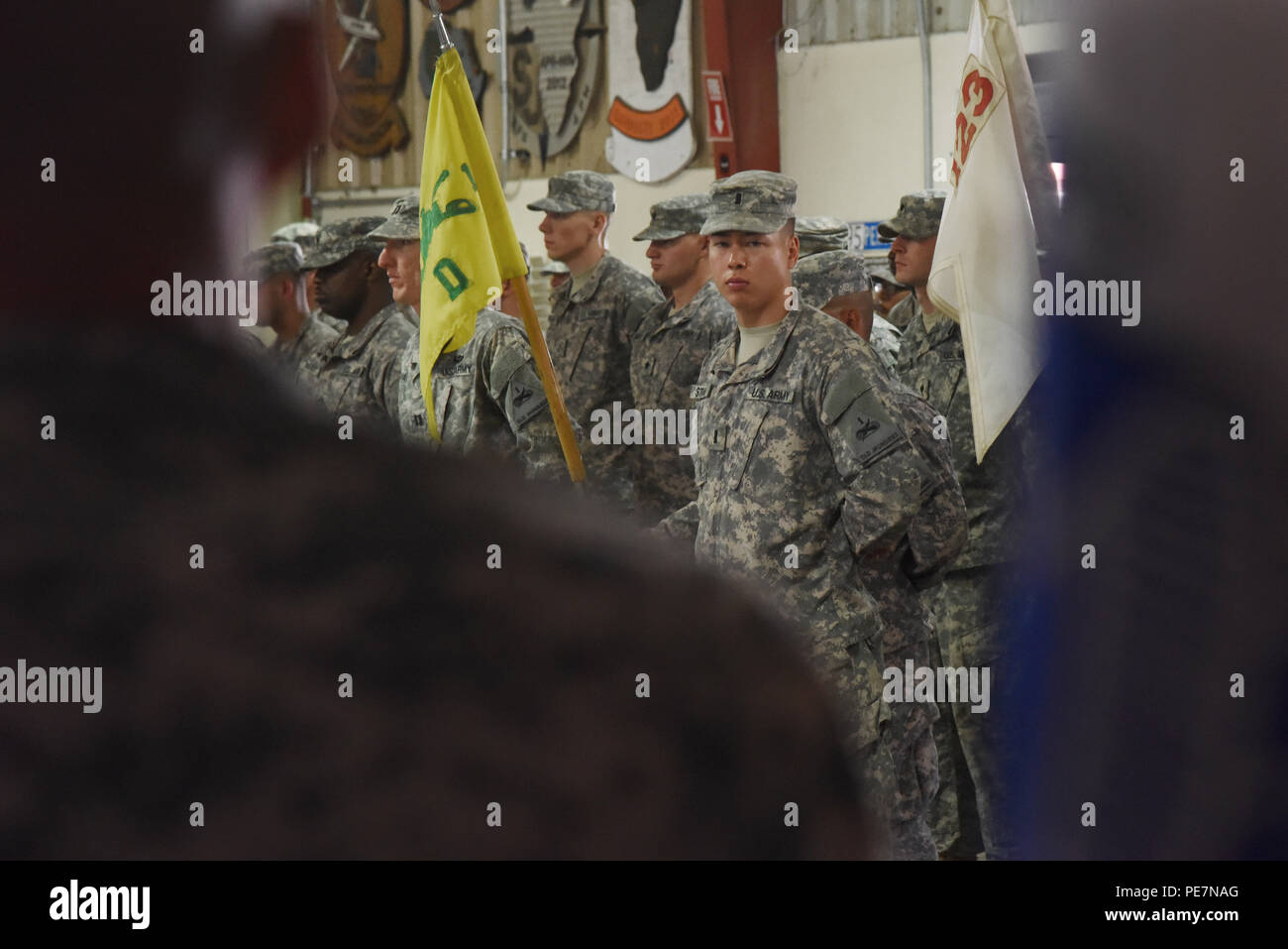 Soldiers listen to Lt. Col. Tommy Cardone, 1st Battalion, 77th Armor ...
