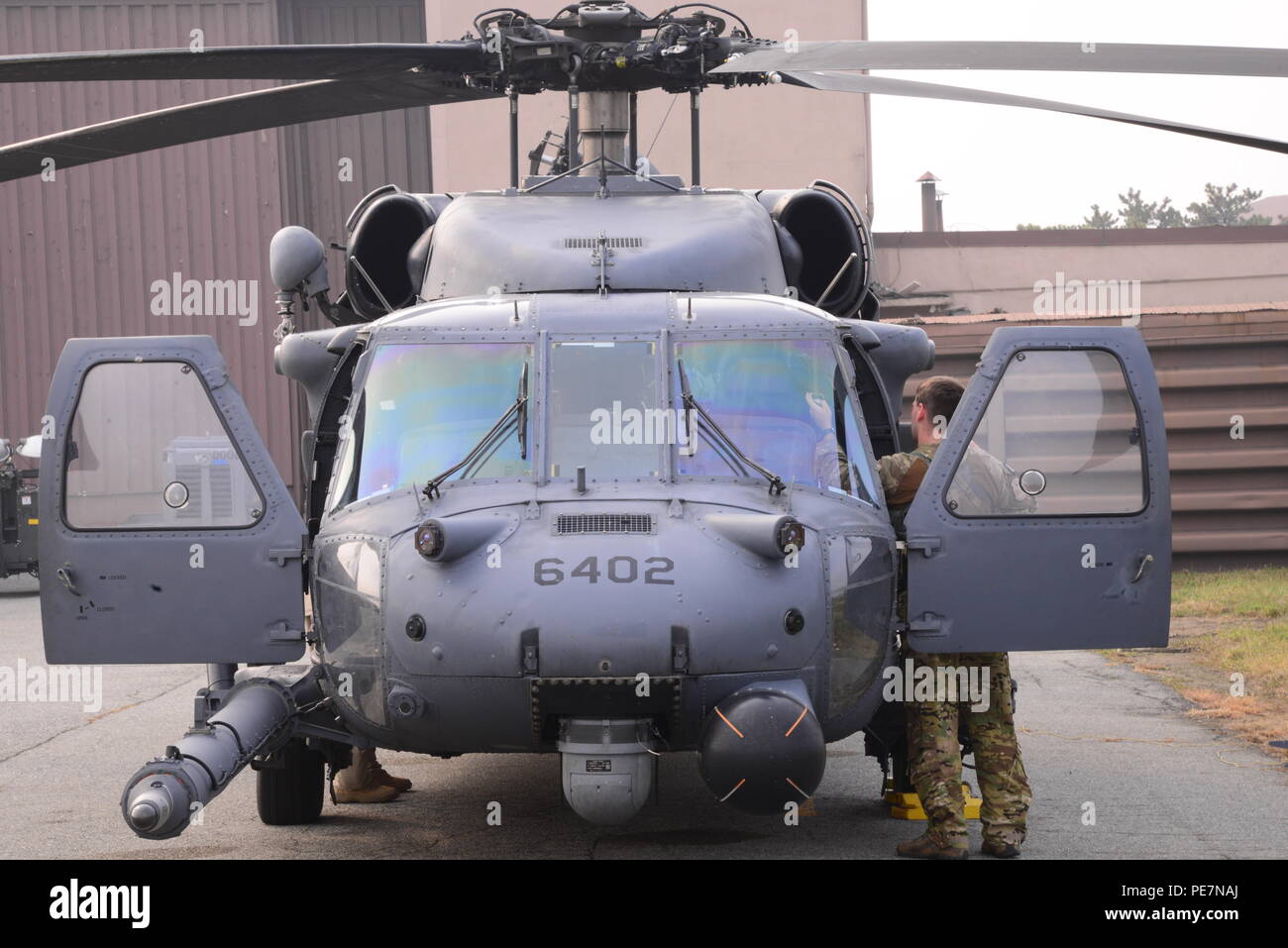 An HH-60 Pavehawk carrying members from the 33rd Rescue Squadron ...