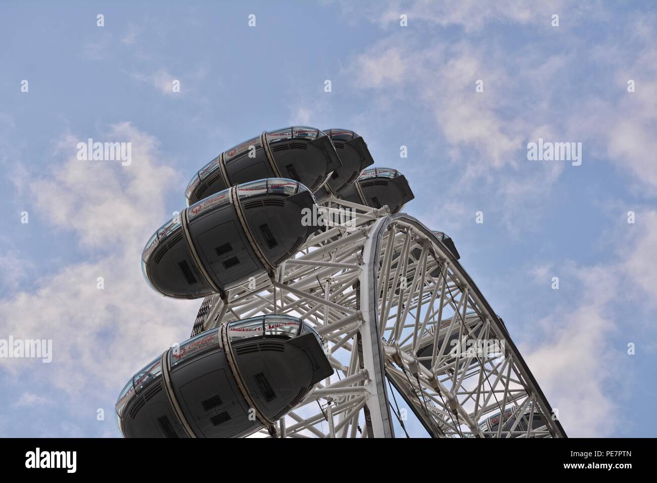 The iconic London Eye Observation Wheel along the River Thames, London ...