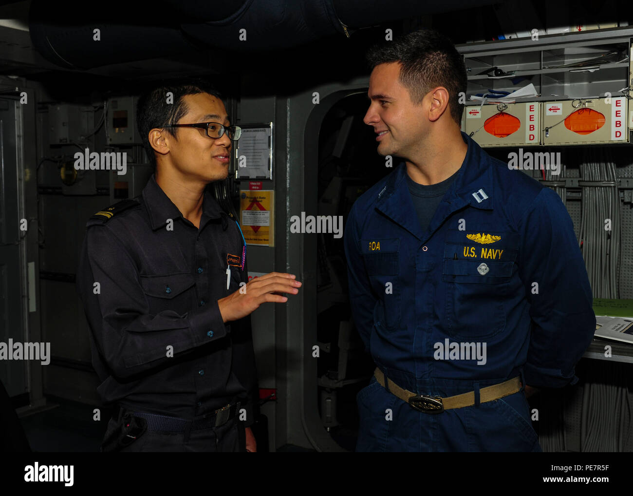 151017-N-PG340-136 INDIAN OCEAN (Oct. 17, 2015) – Lt. j.g. Hideaki ...