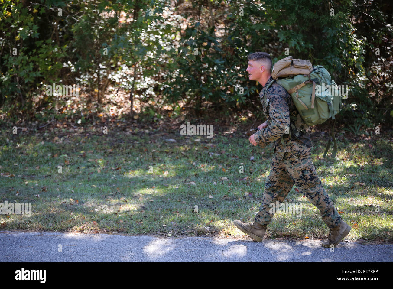 A Marine candidate with the Scout Sniper Screening Platoon, 2nd ...