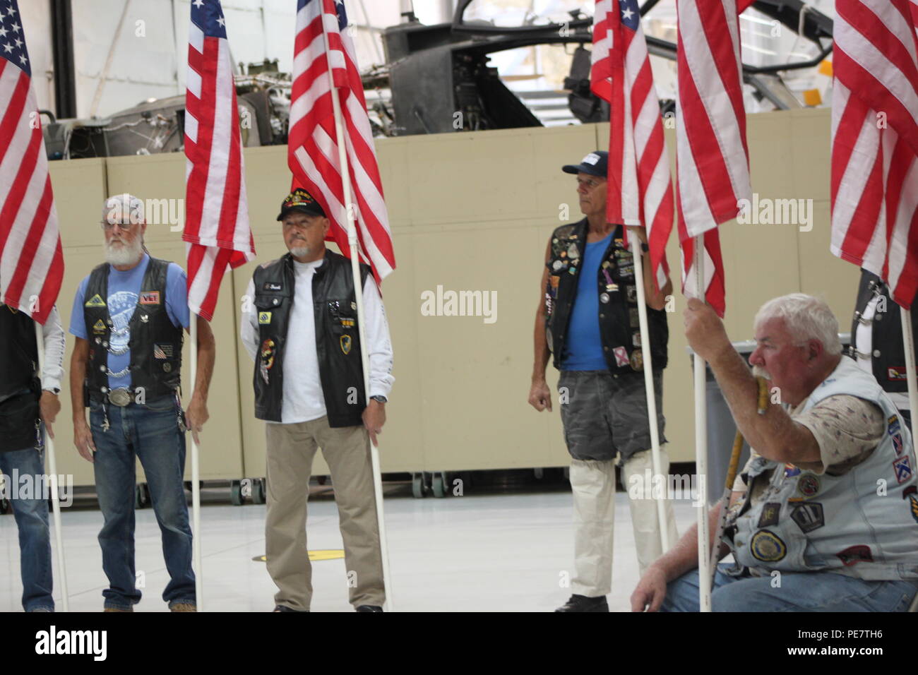 Patriot Guard Riders stand in support of the deploying 640th Aviation ...