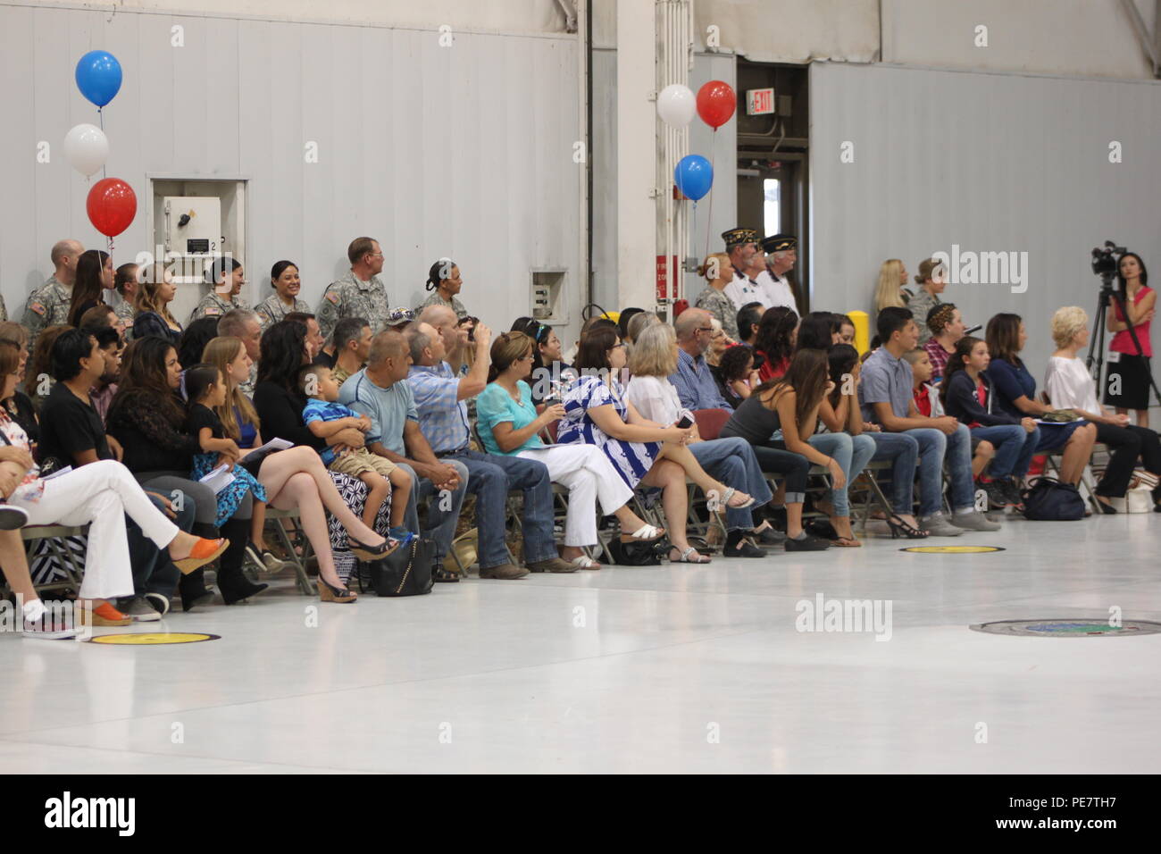Family and friends watch as the Arizona Army National Guard's 640th ...