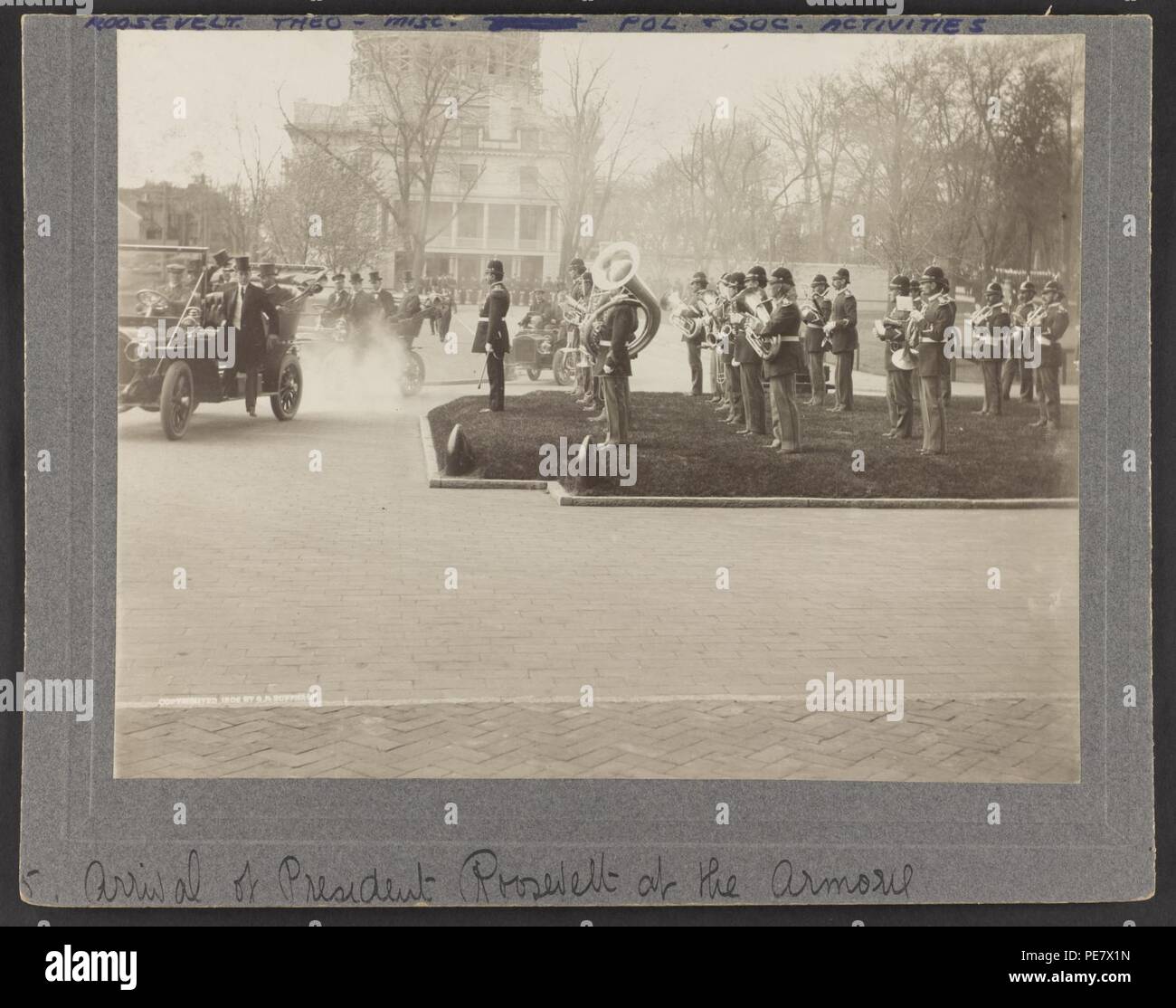 Arrival of President Theodore Roosevelt at the armory Stock Photo - Alamy