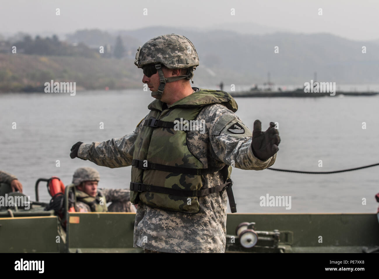 A Soldier from the 74th Multi-Role Bridge Company, Task Force Ready ...