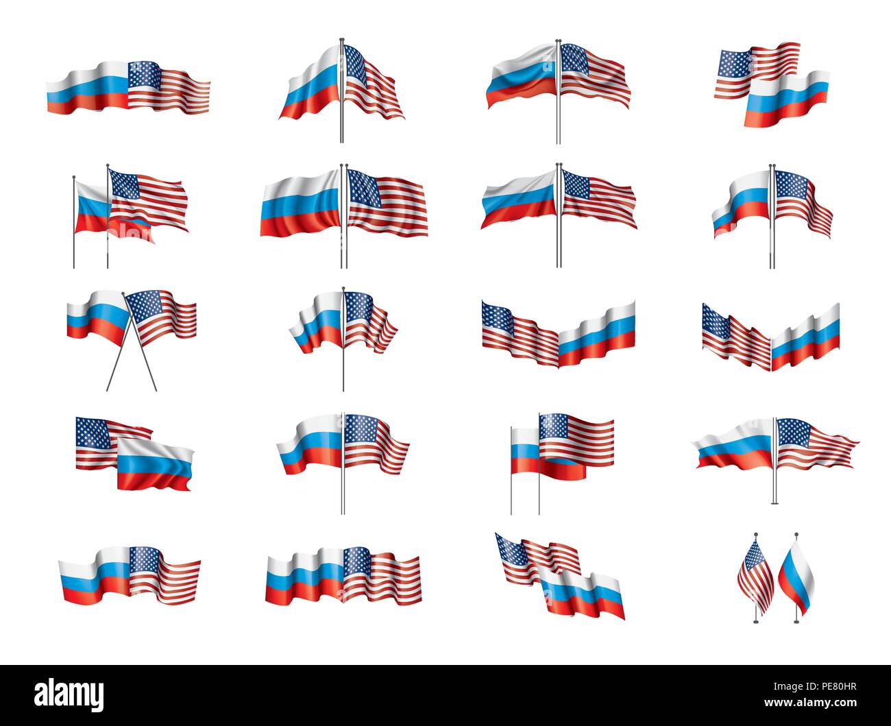 Russia and USA national flags. Vector illustration Stock Vector Image ...