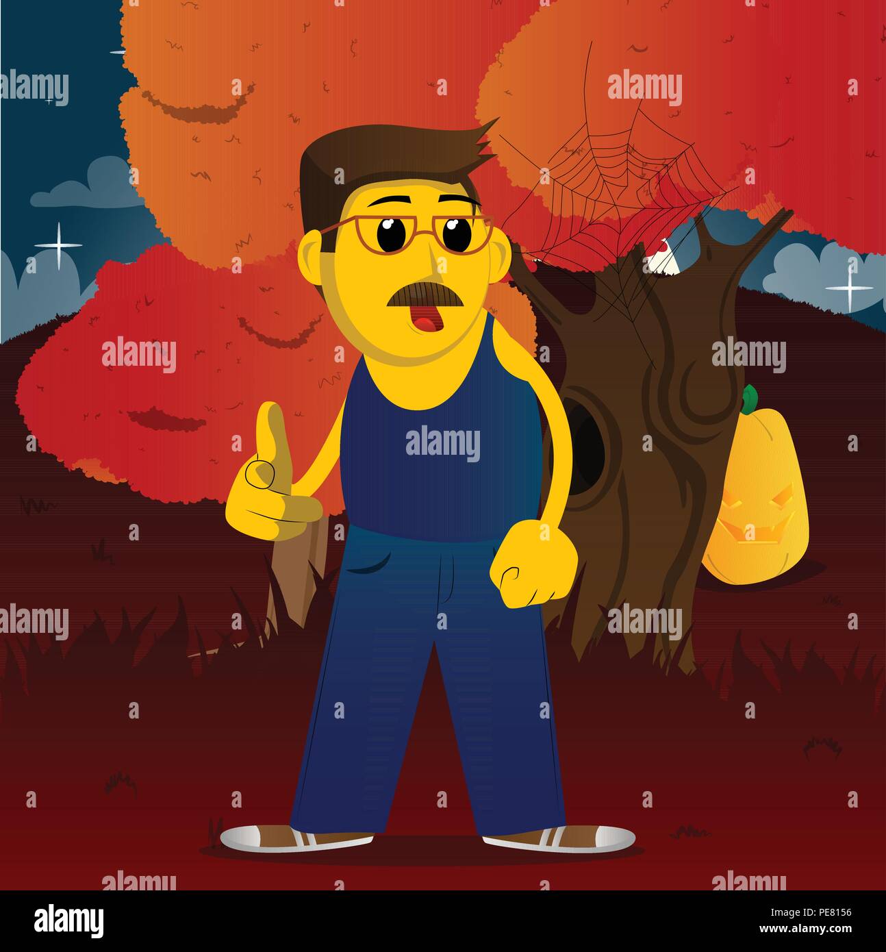 Yellow Man Pointing At The Viewer With His Hand Vector Cartoon