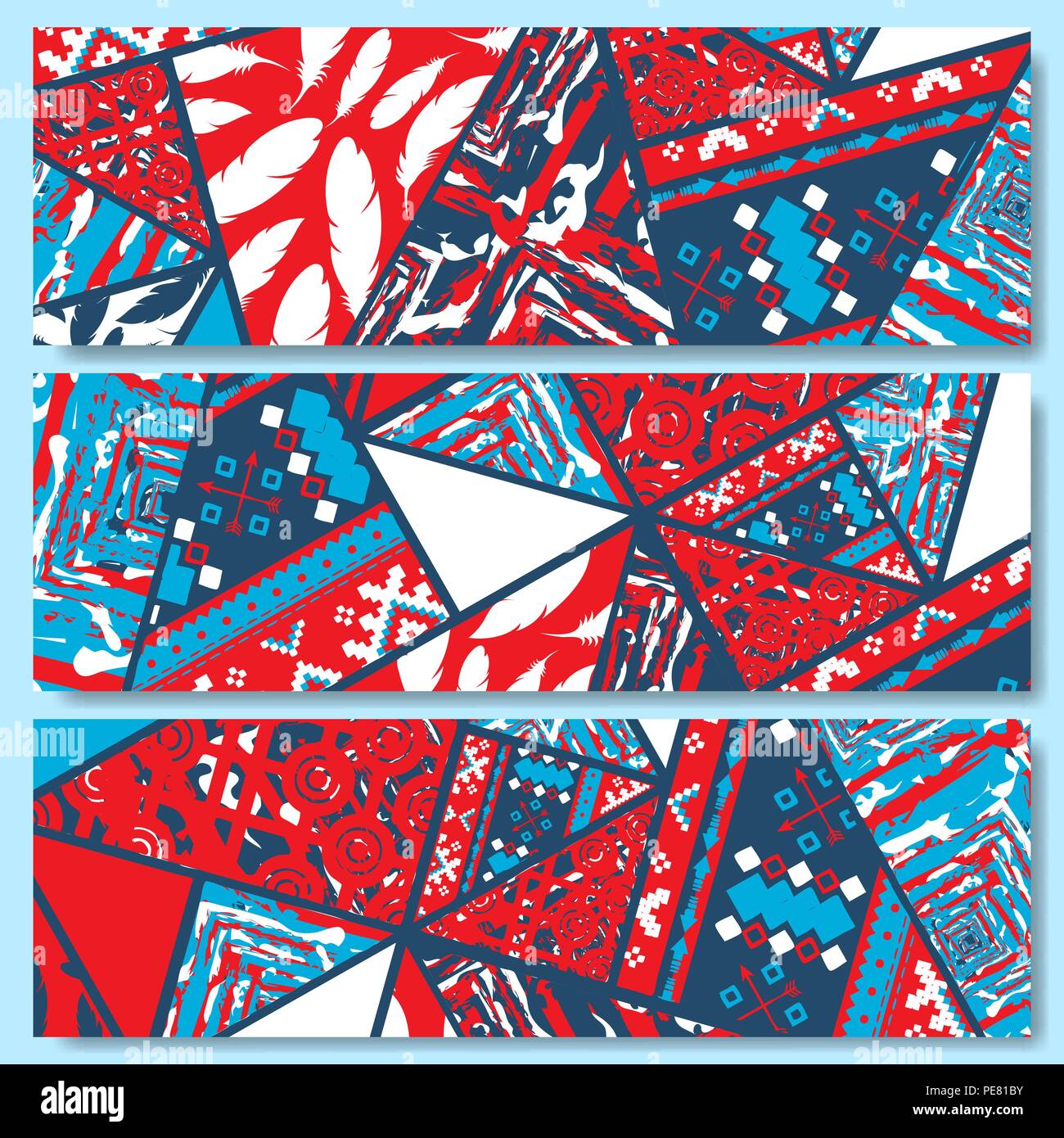 Dark blue african boho tribal banners set Stock Vector Image & Art - Alamy