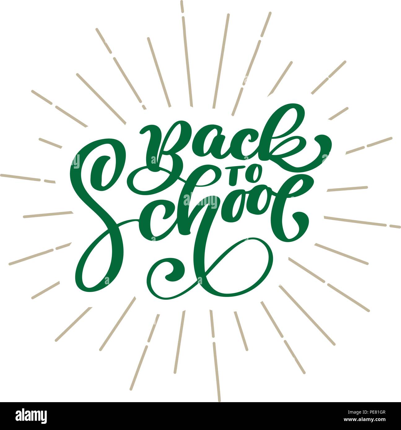 Back to school handwritten lettering text. Label calligraphy vector ...