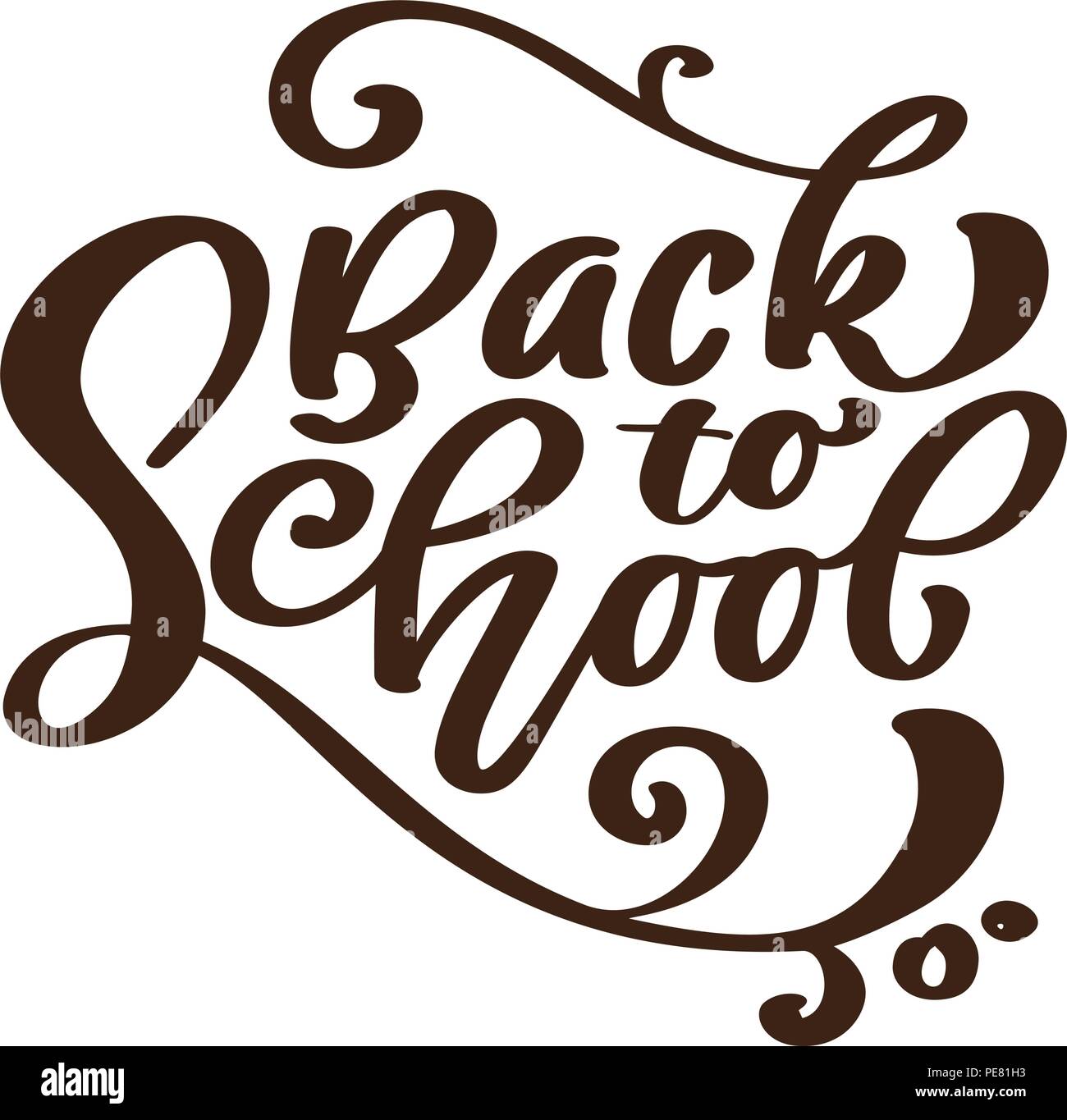 Back to school handwritten lettering text. Label calligraphy vector ...