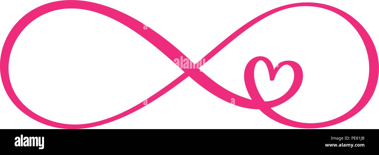 Love word In the sign of infinity. Sign on postcard to Valentine s day ...