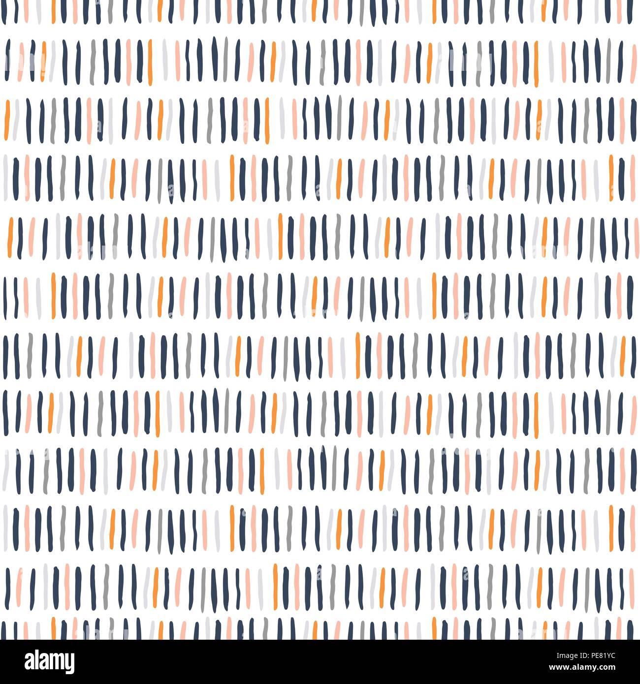 Hand drawn colorful tribal stitches and stripes on white background ...