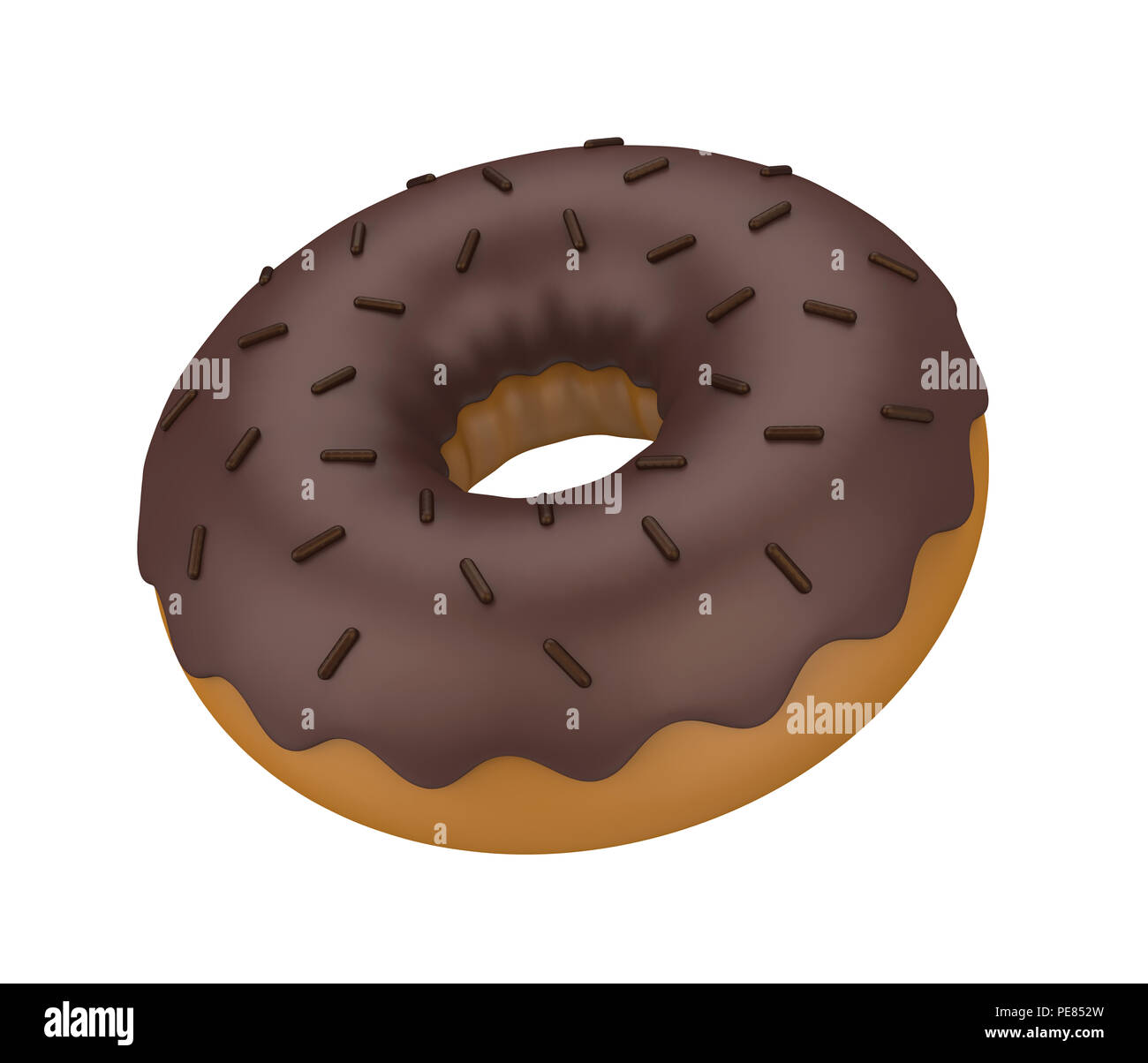 Chocolate Glazed Donut Isolated Stock Photo - Alamy