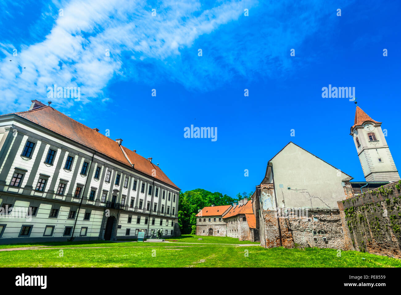 Scenic view at marble old square in Cakovec historical town, Northern ...